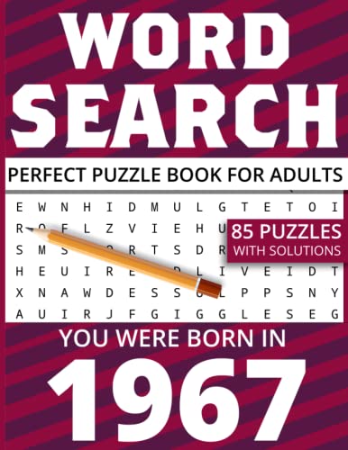 Word Search Book : You Were Born In 1967: Large Print 85 Puzzles Word ...