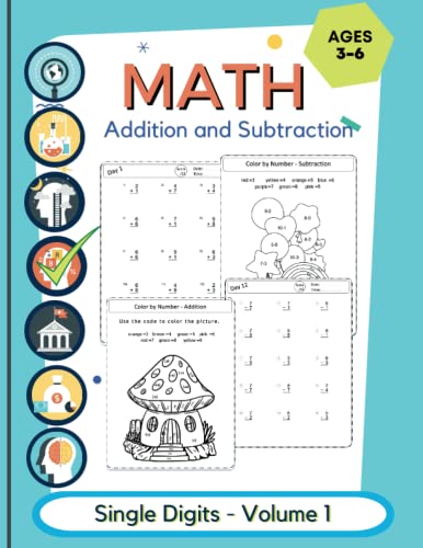 Math - Addition and Subtraction Fun Activity Workbook: Practice Math ...