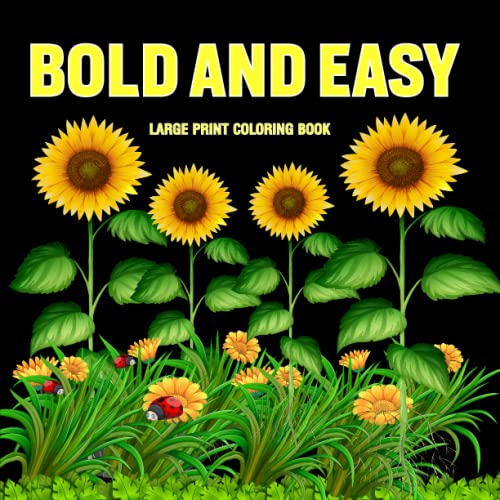 Bold and Easy Large Print Coloring Book: Large and simple design for ...