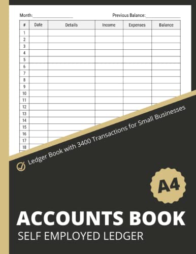 Accounts Book Self Employed Ledger: Accounting Record Book for Personal ...