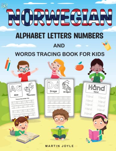 Norwegian Alphabet Letters Numbers and Words Tracing Book for Kids ...