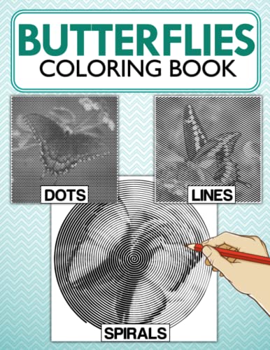 Butterflies Dots Lines Spirals Coloring Book: Exclusive Illustrations ...