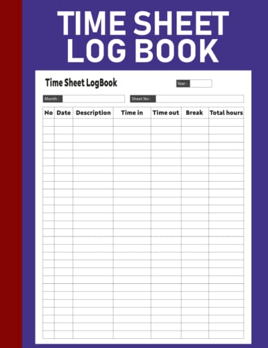 Time Sheet log book Purple color cover: Timesheet Log Book To Record ...