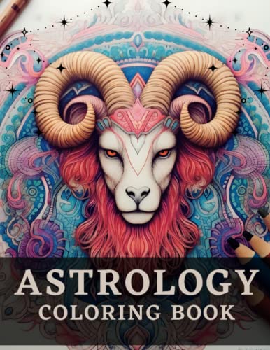 Astrology Coloring Book, Mandala Animals And Zodiac Signs Illustrations ...