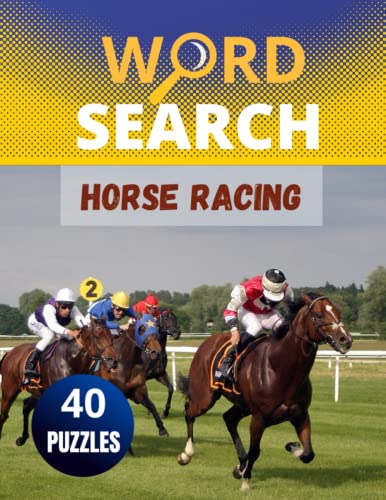 Horse Racing Word Search: Large print challenging activity book puzzles ...