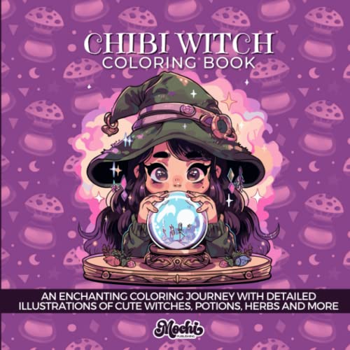 Chibi Witch Coloring Book: An Enchanting Coloring Journey with Detailed ...