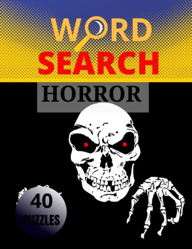 Horror Word Search: Large print challenging activity book puzzles for ...