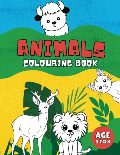 Cute Animals Colouring Book for Kids: Adorable animals colouring pages ...
