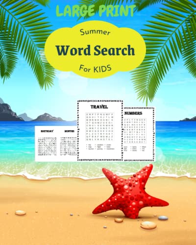 Large print summer word search for kids: 8 X 10 inches by alphabet ...