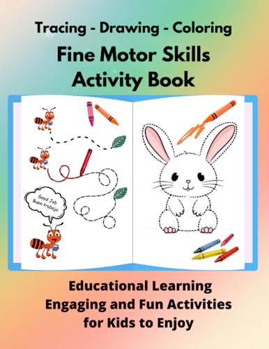 Fine Motor Skills Activity Book, Tracing - Drawing - Coloring For Kids ...