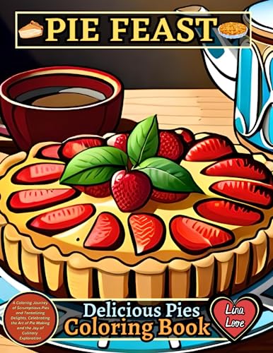 PIE FEAST: Delicious Pies Coloring Book - Volume 1: A Coloring Journey ...