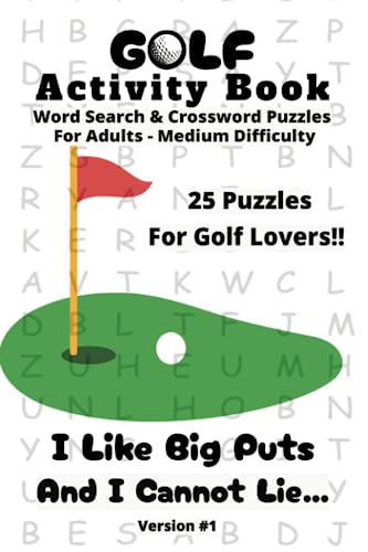Golf Word Search and Crossword Puzzles: Large Print Adult Activity Book ...