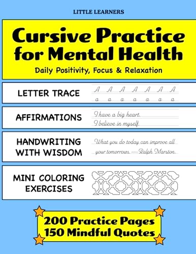 Cursive Practice for Mental Health: Handwriting Workbook for Adults ...