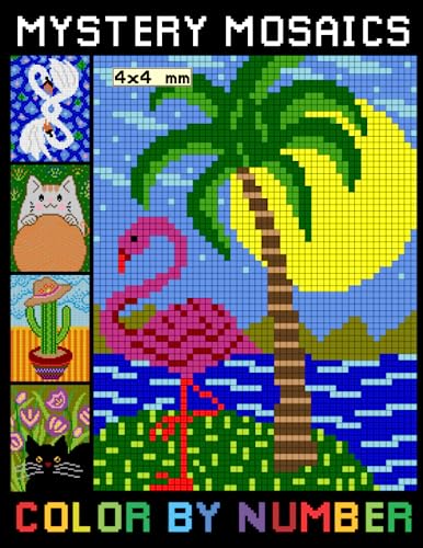 Mystery Mosaics Color By Number: Simple Pixel Art Coloring Book for ...
