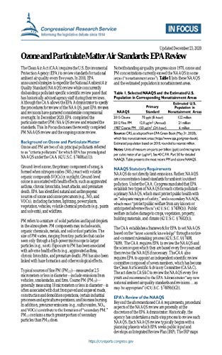 Ozone and Particulate Matter Air Standards: EPA Review [Updated ...