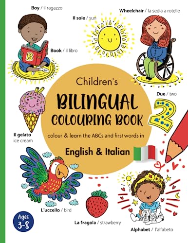 Children's Bilingual Colouring Book (English & Italian): Learn and ...