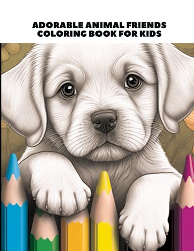 Adorable Animal Friends Coloring Book for Kids: Pages featuring cute ...