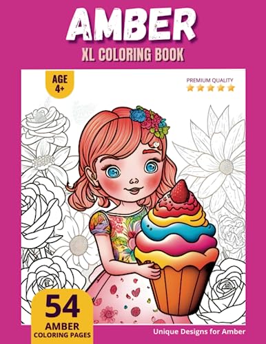Amber Coloring Book: Perfect Personal Name Gift - XL Edition - Age 4 ...