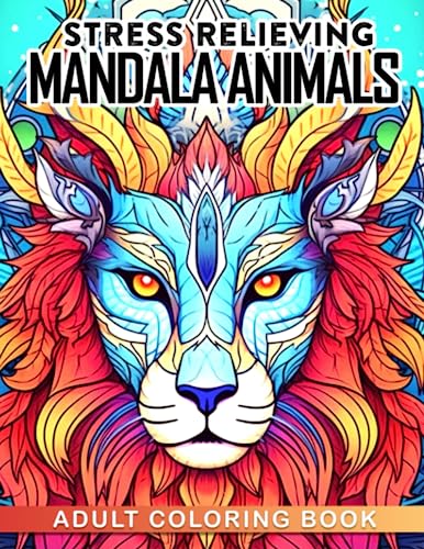 Stress Relieving Mandala Animals Adult Coloring Book: 30 distinct ...