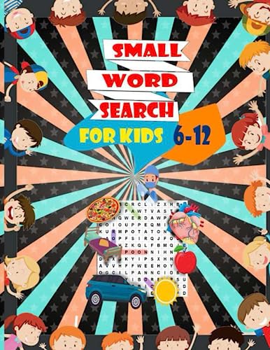 Small word search for kids 6-12: small book 44 pages and medium print ...