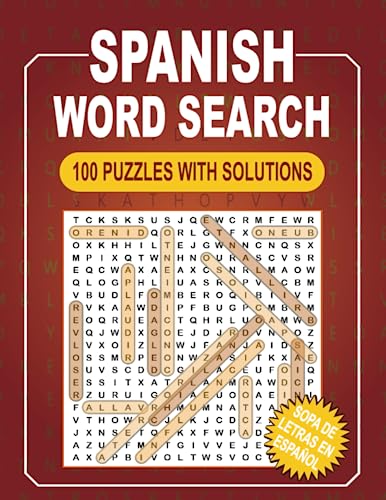 Spanish Word Search Book: Large Print Spanish Word Search Puzzle Book ...