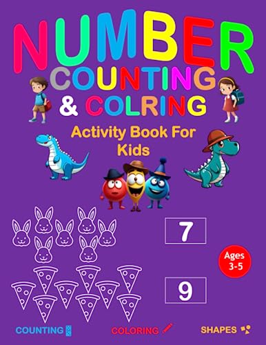 Number Counting & Coloring Activity Book For Kids by Curious Minds ...