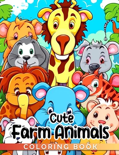 Cute Farm Animals Coloring Book: Meet Friendly Farm Animals and Learn ...