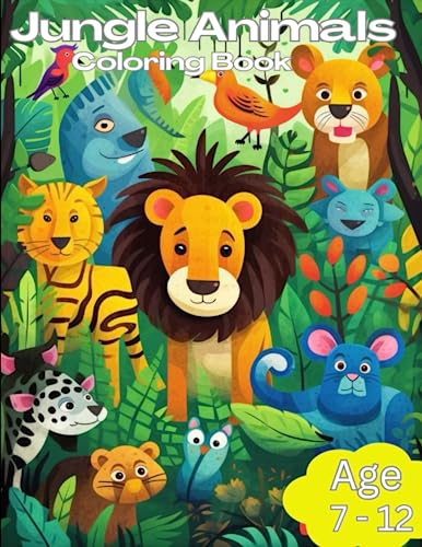 Jungle Animals Coloring Book: Awesome Coloring Book for Kids with ...