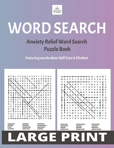 Anxiety Relief Word Search Puzzle Book for Women: Mindful and Good ...