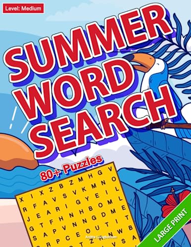 Summer Word Search Large Print Edition: Level : Medium, Fun Word ...