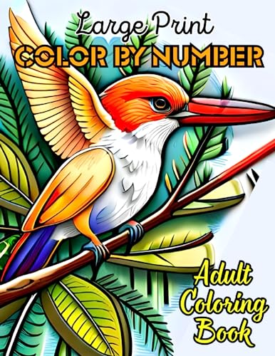 Large Print Color By Number Adult Coloring Book: Color by Number ...