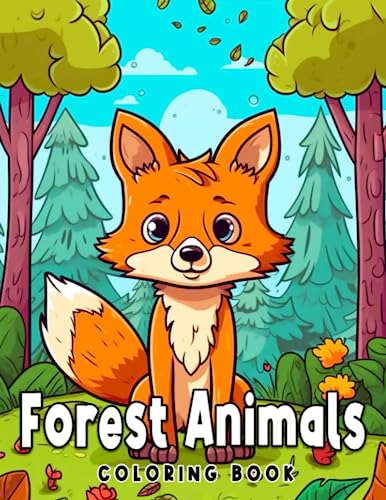Forest Animals Coloring Book: Wildlife coloring pages featuring a ...