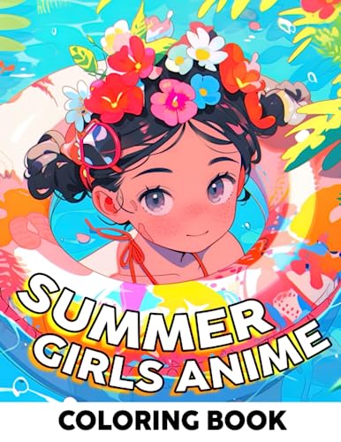 Summer Girls Anime Coloring Book: Playful Characters Coloring Pages ...
