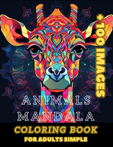 ANIMALS MANDALA COLORING BOOKS: Amazing Animals: Adult Coloring Book, Stress Relieving Mandala ...