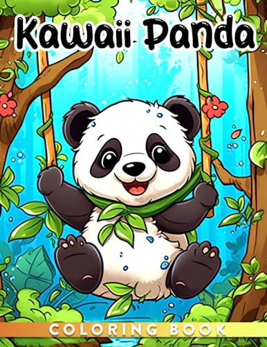 Kawaii Panda Coloring Book: 30 adorable bear illustrations in a ...