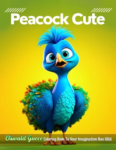 Peacock Animal Cute Coloring Book For Kids: An Adult Coloring Book with ...