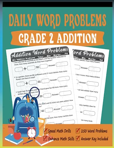 Daily Word Problems Grade 2 Addition: Develop Your Child's Math Fluency ...