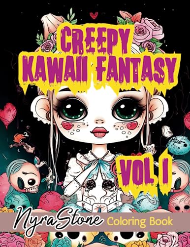 Creepy Kawaii Fantasy Coloring Book Vol 1: Cute Horror Spooky Gothic ...