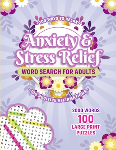 Anxiety and Stress Relief Word Search for Stressed Adults Large Print ...