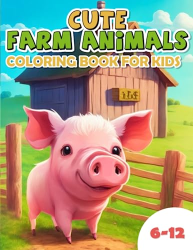Cute Farm Animal Coloring Book For Kids: Simple but Detailed Coloring ...