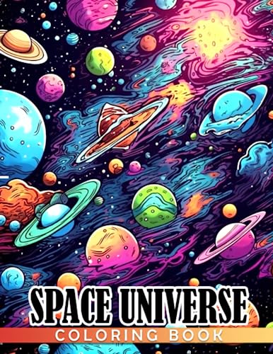 Space Universe Coloring Book: Fantastic Outer Space Coloring Pages With ...