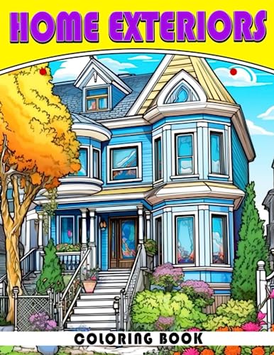 Home Exteriors Coloring Book: Exterior Design Houses and Buildings ...