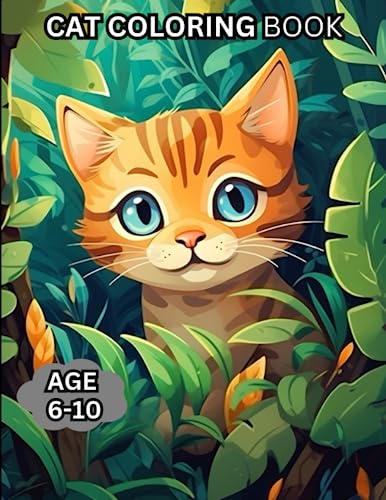 Cat Coloring Book: Awesome Coloring Book for Kids, Age 6-10 by Khaled ...