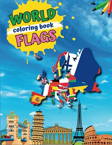 World Flags Coloring Book: Colorful Journey through Europe: Flags and ...