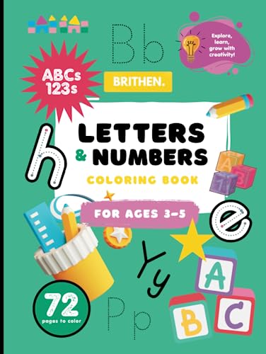 Letters & Numbers Coloring Book: 8.5” x 11” | Minimalist Bubble ...