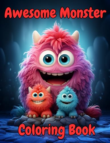 Monster colouring Book: Furry friendly monster colouring book for Kids ...