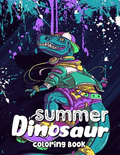 Dinosaurs in Summer Coloring Books For Kids: A Dinosaur Day at the ...