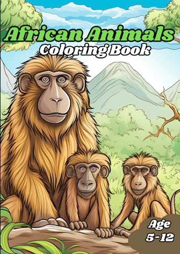 African Animals Coloring Book: Awesome African Animals Coloring Book ...