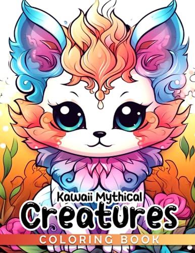 Kawaii Mythical Creatures Coloring Book: Magical Baby Animals Having ...