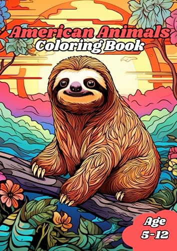 American Animals Coloring Book: Awesome Coloring Book For Kids 5-12 by ...